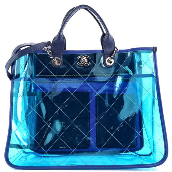 CHANEL | Bags | Chanel Coco Splash Shopping Tote Quilted Pvc With ...